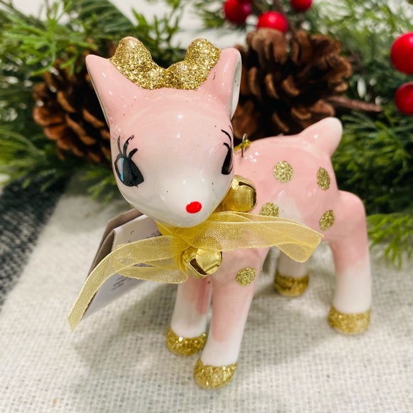 Target | Holiday | New Target Pink Ceramic Retro Deer Christmas ...